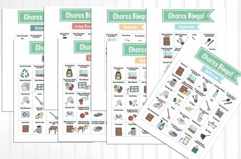 Printable Picture Chore Chart and Clean Up Games For Kids - Sly Spoon