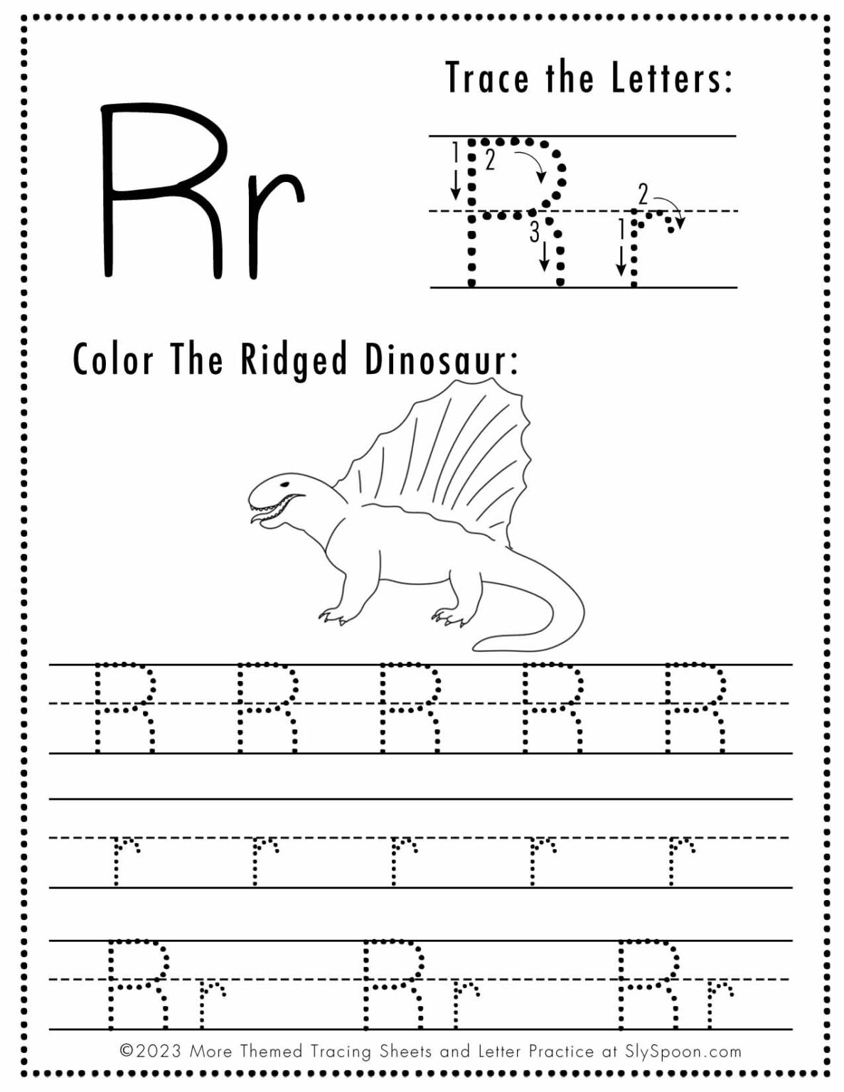 Free Printable Letter R Worksheets! - Sly Spoon