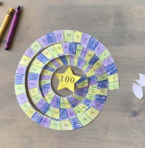 100th Day of School Free Printable Spiral Activity - Sly Spoon