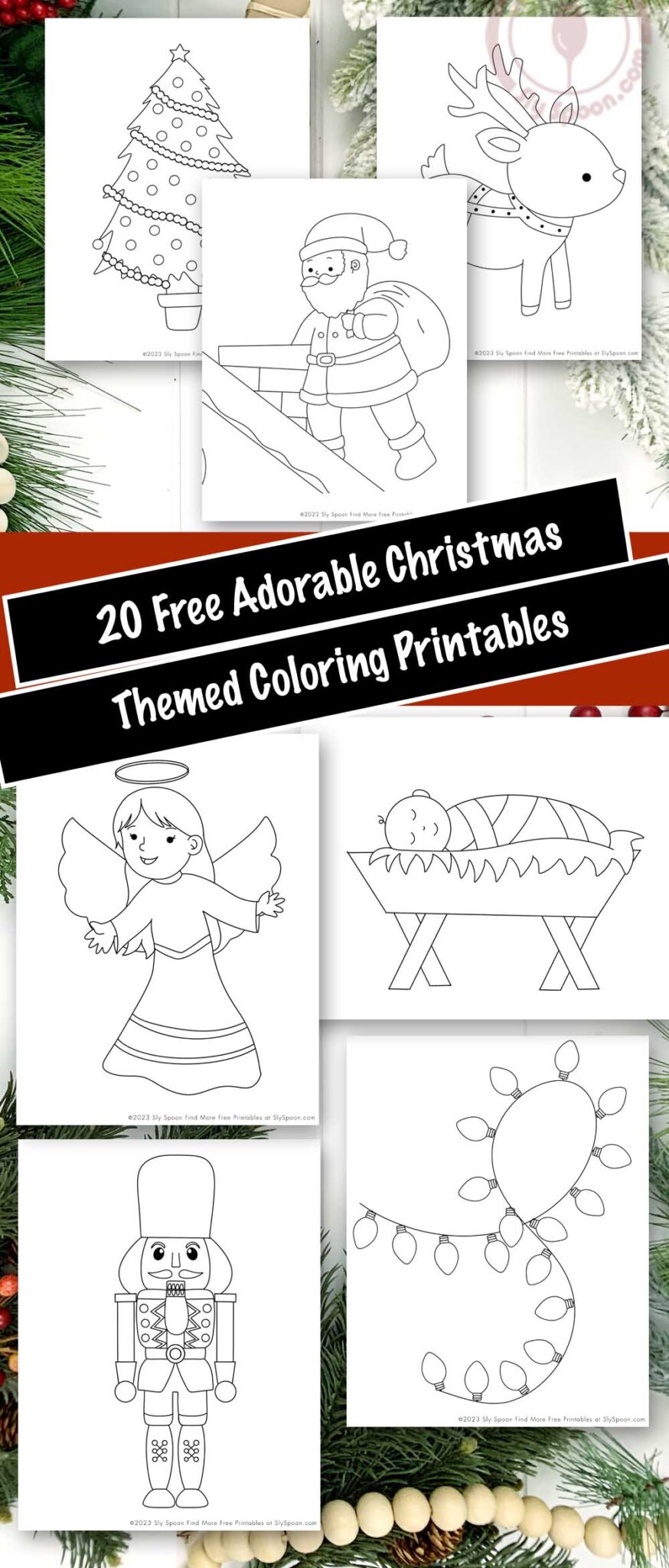 20 Free Adorable Christmas Themed Coloring Book Pages! - Sly Spoon