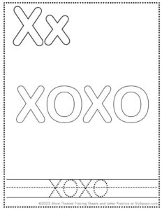 Free Valentine Printable Worksheets - "Letter X Tracing" and "Color by ...