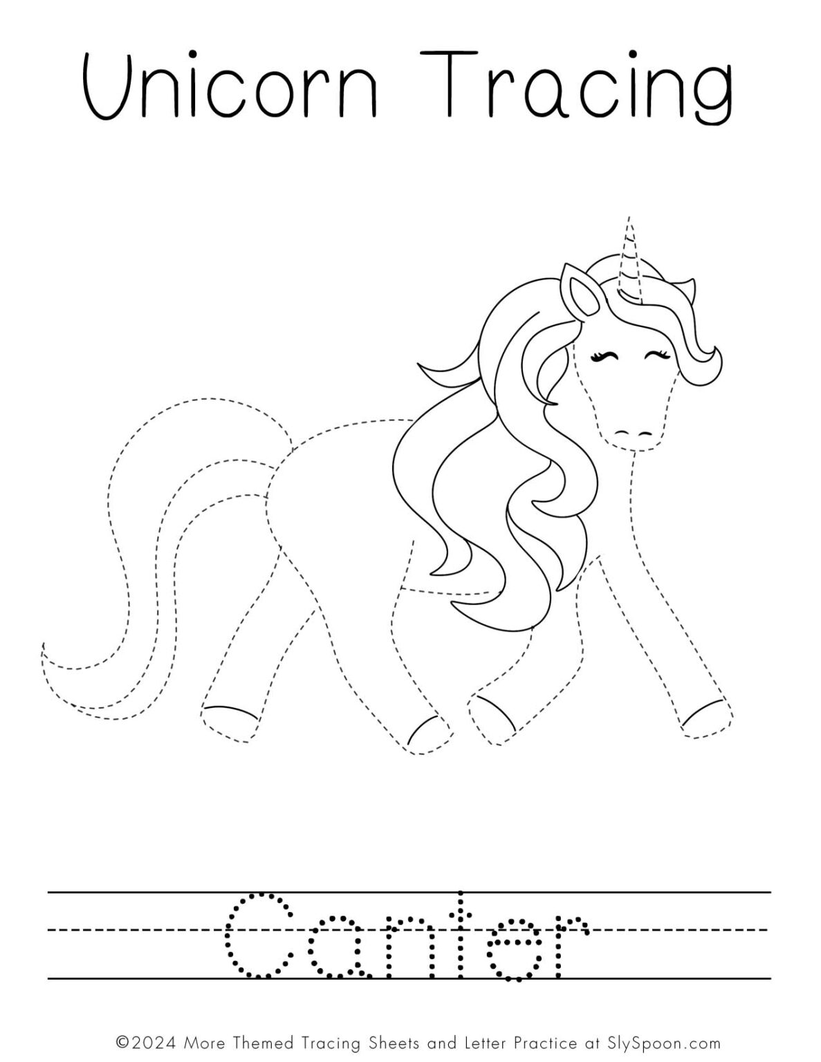 Fun & Creative Ways to Practice Writing: Unicorn Tracing Pages! - Sly Spoon