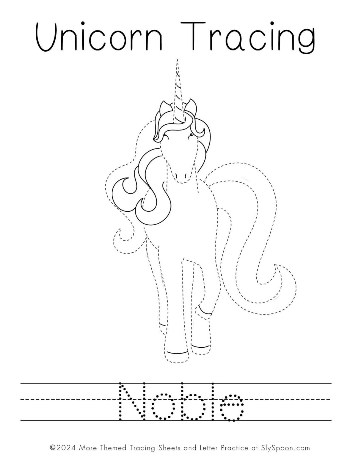 Fun & Creative Ways to Practice Writing: Unicorn Tracing Pages! - Sly Spoon