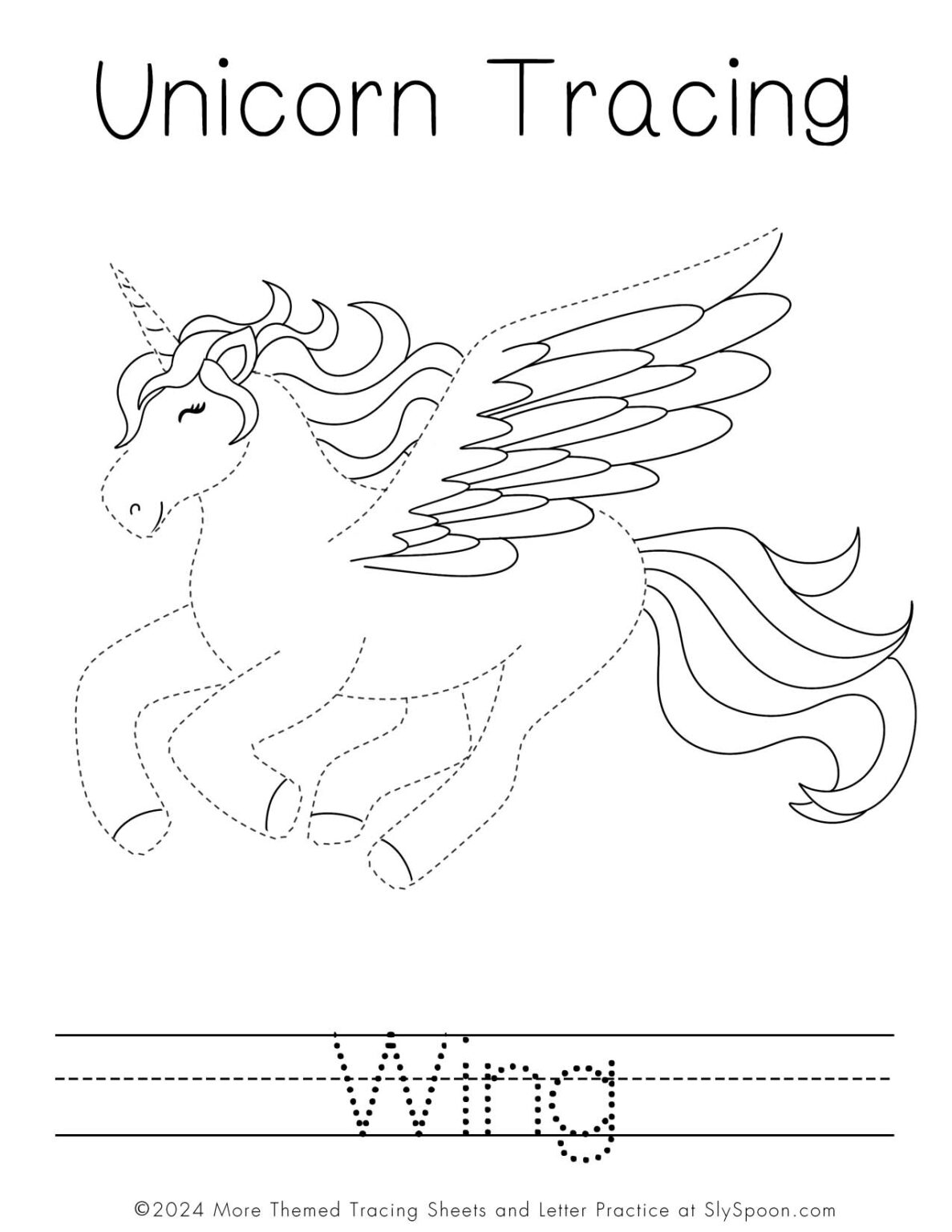 Fun & Creative Ways to Practice Writing: Unicorn Tracing Pages! - Sly Spoon