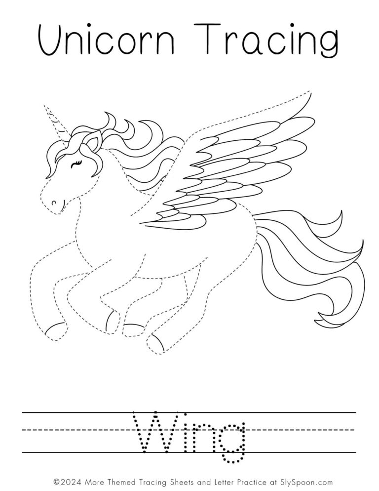 Fun & Creative Ways to Practice Writing: Unicorn Tracing Pages! - Sly Spoon