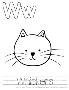 ABC Free Printable Cat Themed Letter W Tracing Worksheets for ...