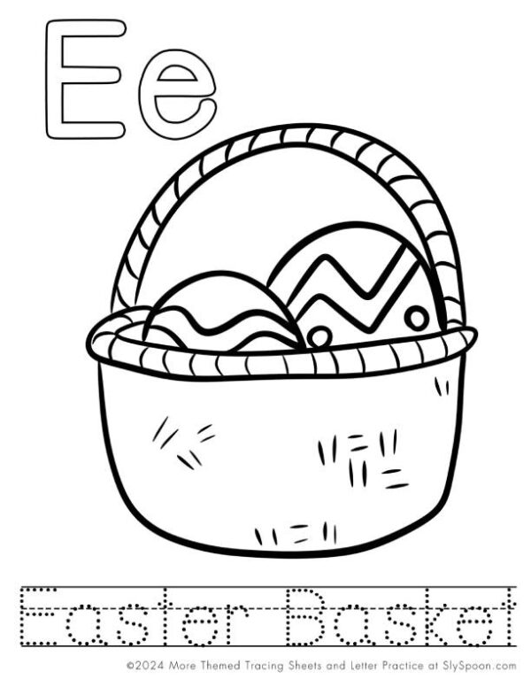 Hop into Learning With Free Printable Easter Themed Letter E Tracing ...
