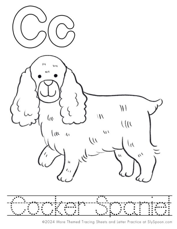 C is for Cocker Spaniel: Free Fun Printable Dog Themed Learning for ...