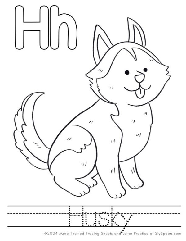 H is for Husky: Free Fun Printable Dog Themed Learning for Kids! - Sly ...
