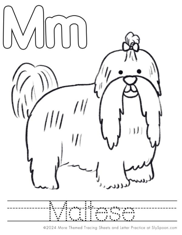 M is for Maltese: Free Fun Printable Dog Themed Learning for Kids ...