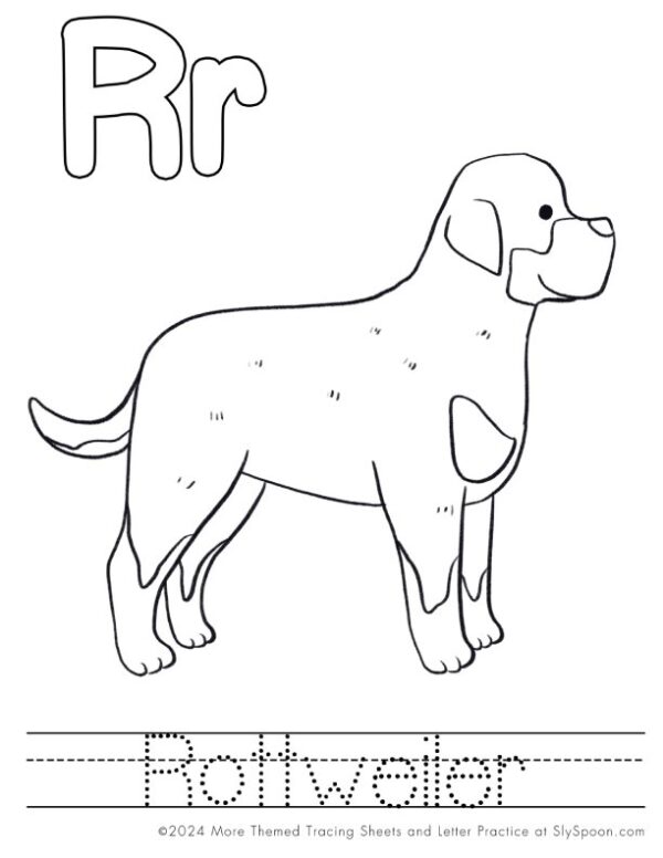 R is for Rottweiler: Free Fun Printable Dog Themed Learning for Kids ...