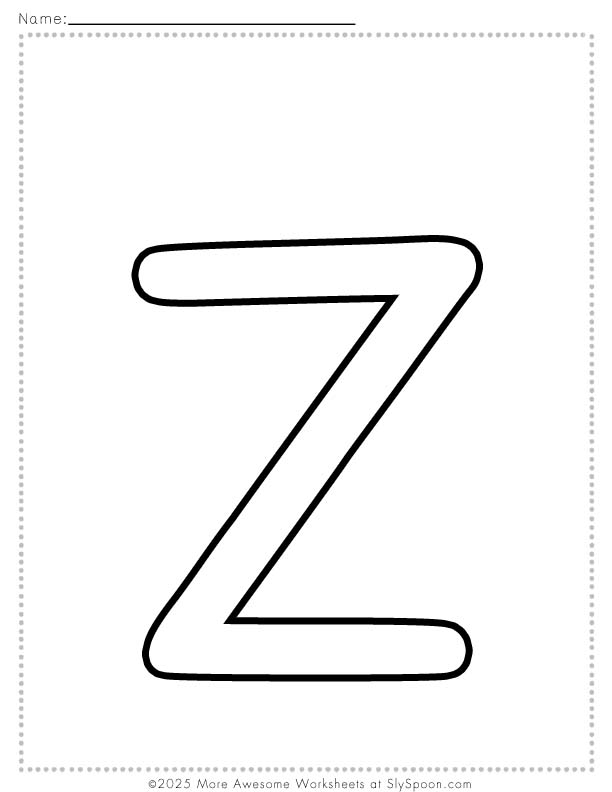 Free Printable Letter Z Worksheets! - Sly Spoon