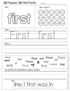 Free Printable High Frequency Sight Word Worksheets for Words: No, Make ...