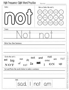 Free Printable High Frequency Sight Word Worksheets for Words: be, this ...