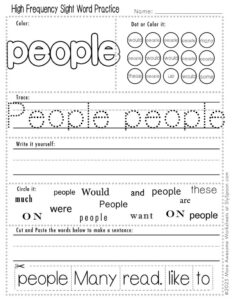 Free Printable High Frequency Sight Word Worksheets for Words: No, Make ...