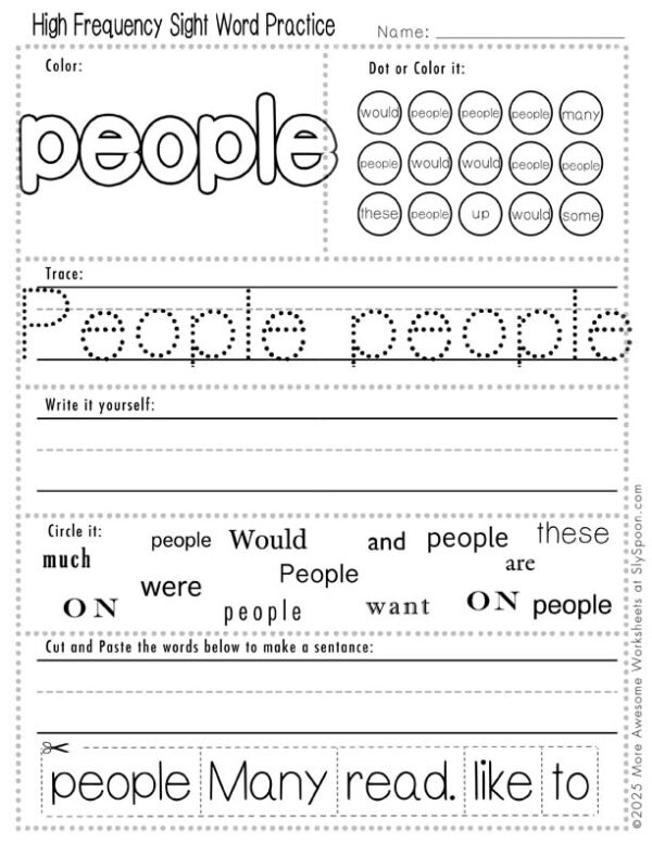 Free Printable High Frequency Sight Word Worksheets for Words: No, Make ...