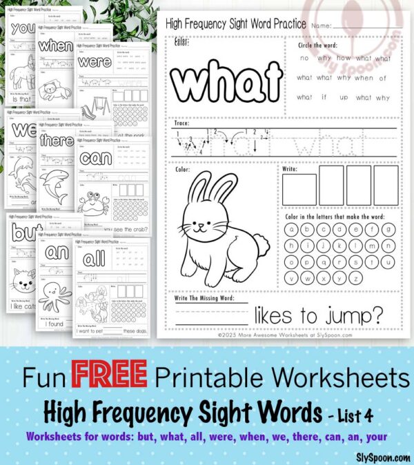 Boost Early Literacy Skills with Free Printable Sight Word Worksheets ...