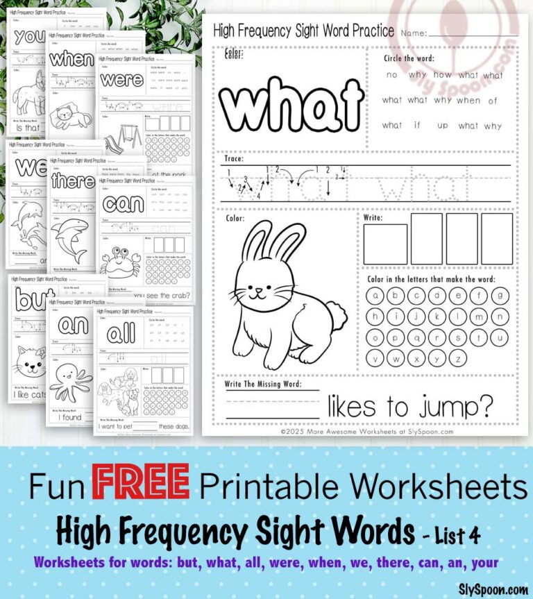 Boost Early Literacy Skills with Free Printable Sight Word Worksheets ...