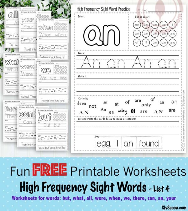 Free Printable High Frequency Sight Word Worksheets for Words: But ...