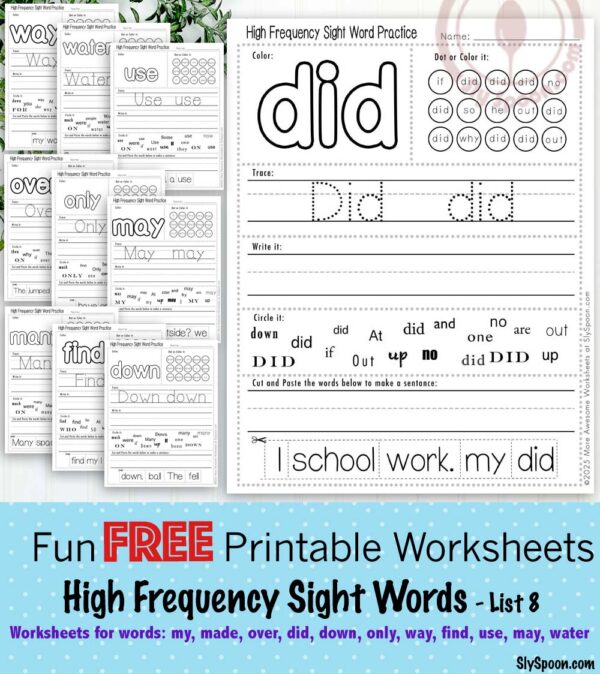 200+ Free Printable Sight Word Worksheets | Fry & Dolch Word Printables ...