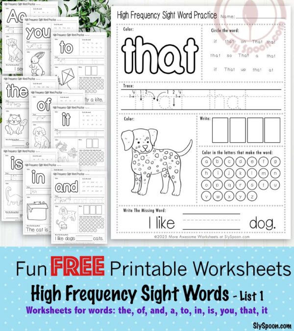 200+ Free Printable Sight Word Worksheets | Fry & Dolch Word Printables ...