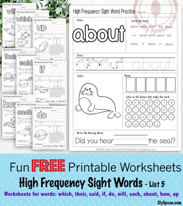 Boost Early Literacy Skills with Free Printable Sight Word Worksheets ...