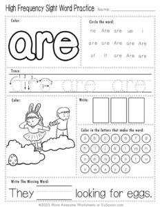 Boost Early Literacy Skills with Free Printable Sight Word Worksheets ...