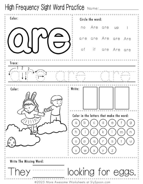 Boost Early Literacy Skills with Free Printable Sight Word Worksheets ...