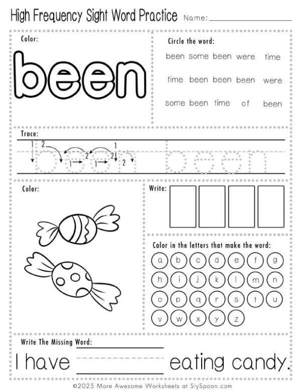 Boost Early Literacy Skills with Free Printable Sight Word Worksheets ...