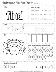 Boost Early Literacy Skills with Free Printable Sight Word Worksheets ...