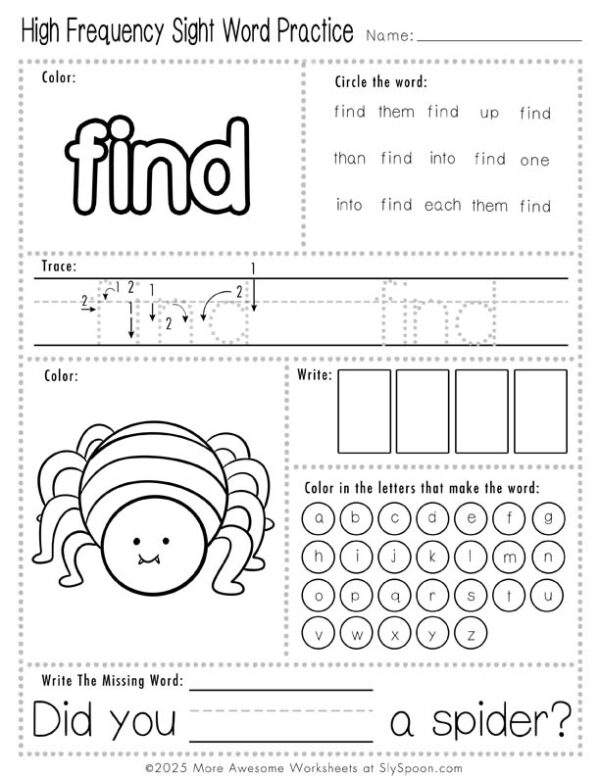 Boost Early Literacy Skills with Free Printable Sight Word Worksheets ...