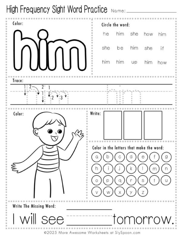 Boost Early Literacy Skills with Free Printable Sight Word Worksheets ...