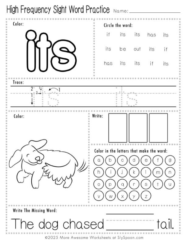 Boost Early Literacy Skills with Free Printable Sight Word Worksheets ...