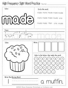 Boost Early Literacy Skills with Free Printable Sight Word Worksheets ...