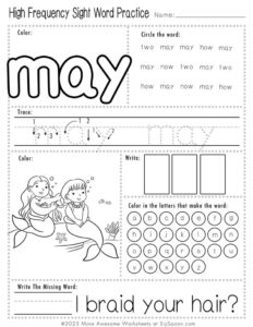 Boost Early Literacy Skills with Free Printable Sight Word Worksheets ...