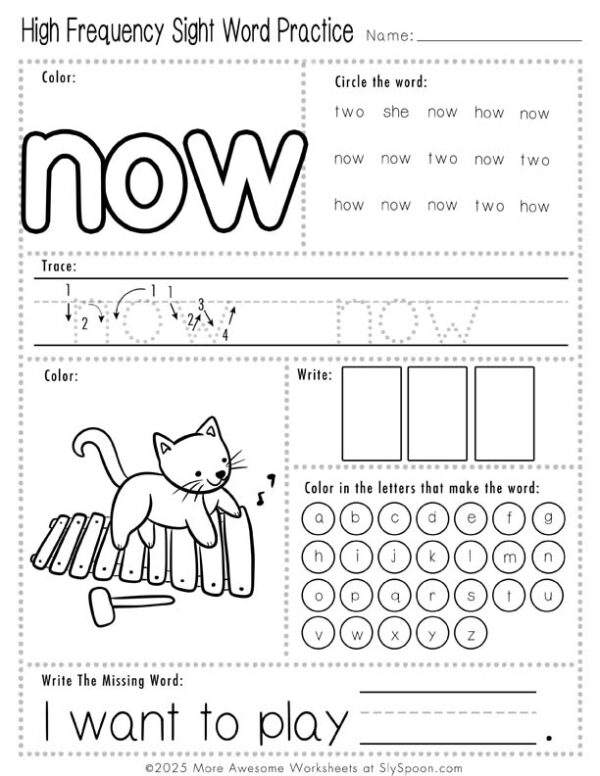 Boost Early Literacy Skills with Free Printable Sight Word Worksheets ...