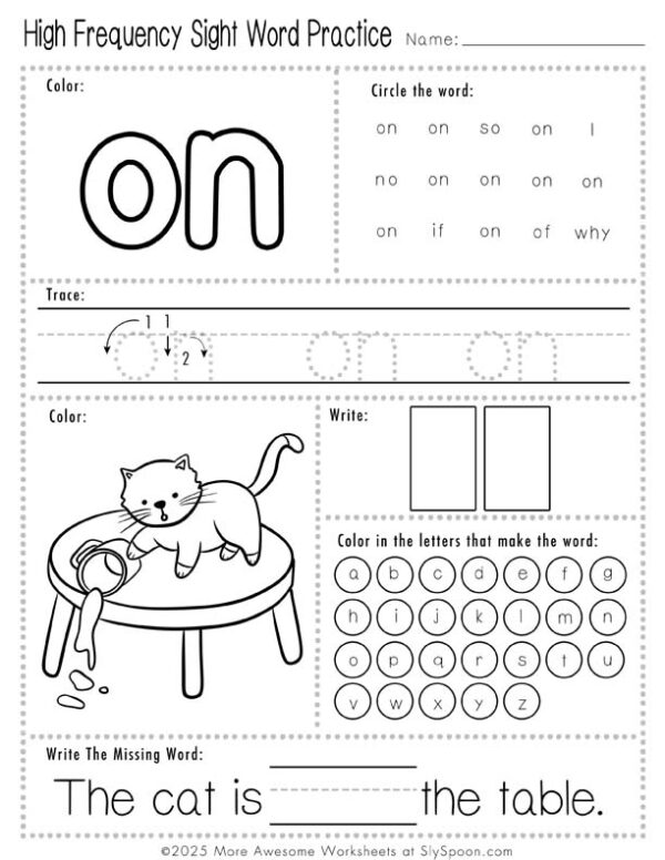 Boost Early Literacy Skills with Free Printable Sight Word Worksheets ...