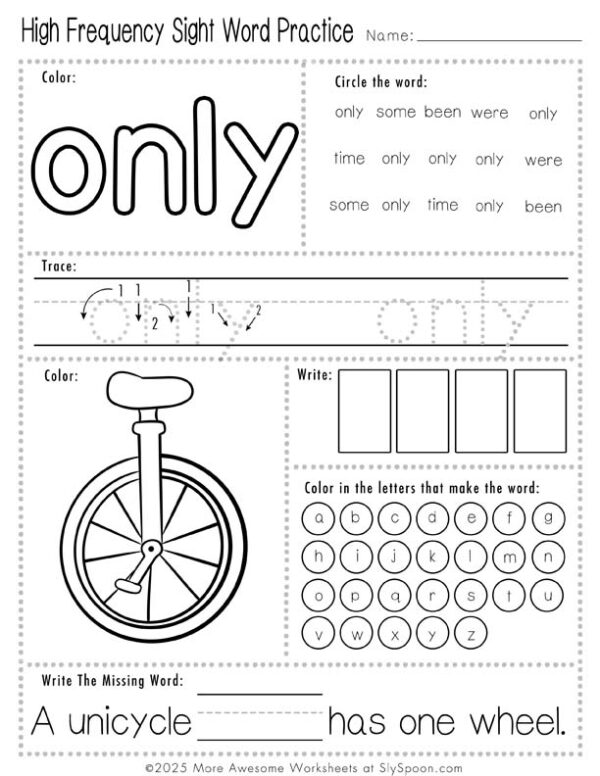 Boost Early Literacy Skills with Free Printable Sight Word Worksheets ...