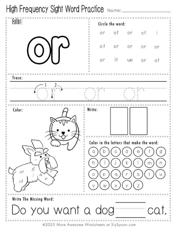 Boost Early Literacy Skills with Free Printable Sight Word Worksheets ...
