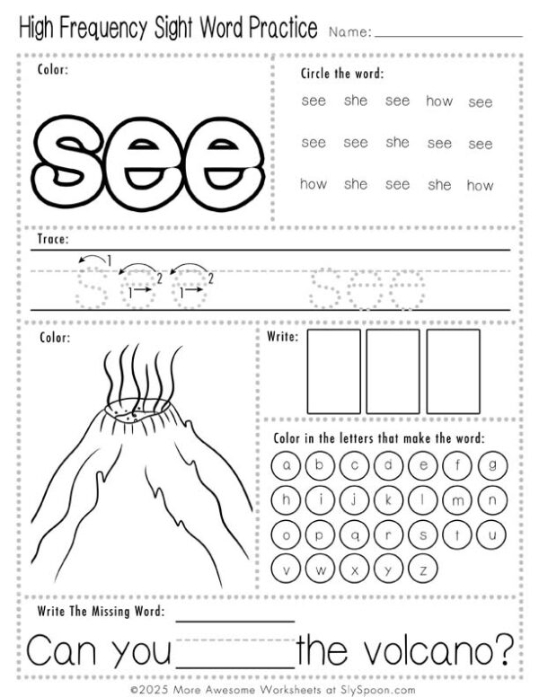 Boost Early Literacy Skills with Free Printable Sight Word Worksheets ...