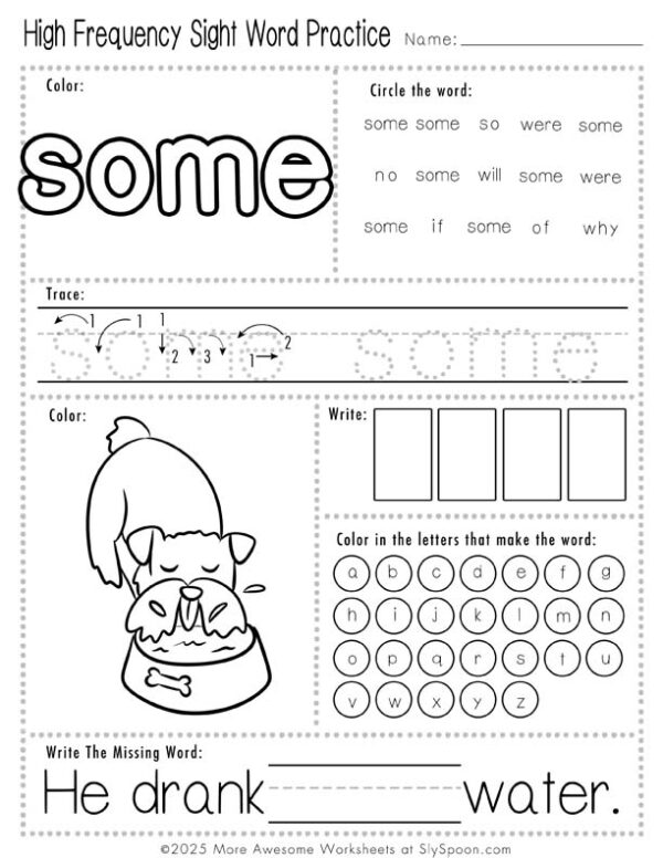Boost Early Literacy Skills with Free Printable Sight Word Worksheets ...