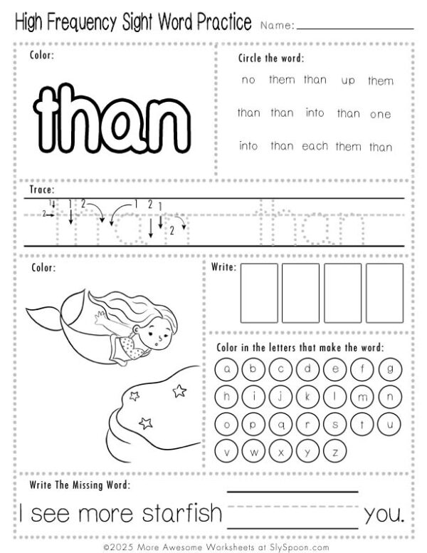 Boost Early Literacy Skills with Free Printable Sight Word Worksheets ...