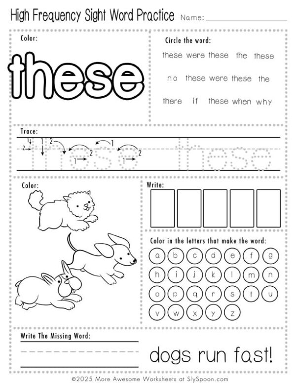 Boost Early Literacy Skills with Free Printable Sight Word Worksheets ...