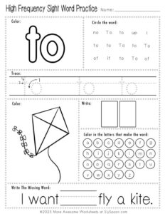 Free Printable High Frequency Sight Word Worksheets - Sight Words The ...