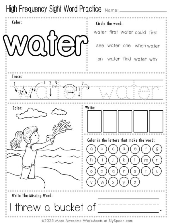 Boost Early Literacy Skills with Free Printable Sight Word Worksheets ...