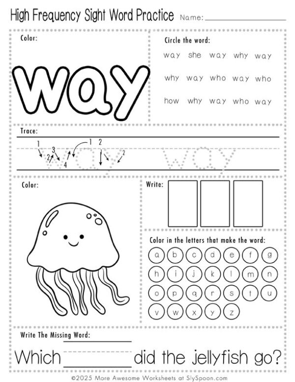 Boost Early Literacy Skills with Free Printable Sight Word Worksheets ...
