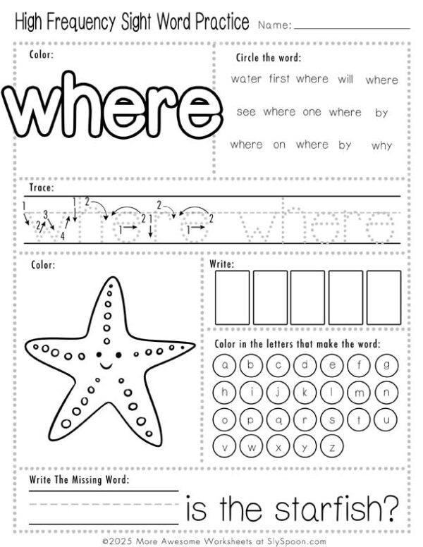 Boost Early Literacy Skills with Free Printable Sight Word Worksheets ...