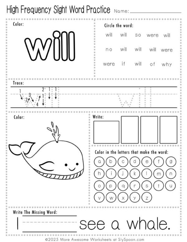 Boost Early Literacy Skills with Free Printable Sight Word Worksheets ...