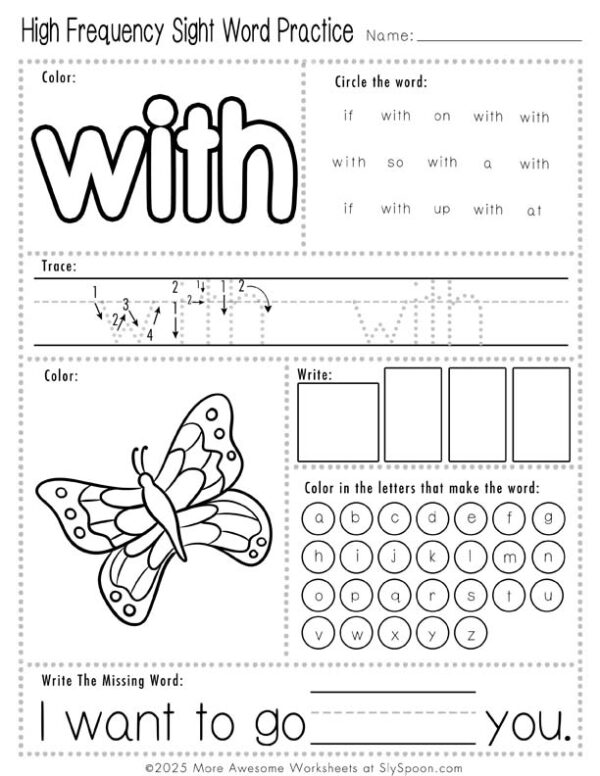 Boost Early Literacy Skills with Free Printable Sight Word Worksheets ...