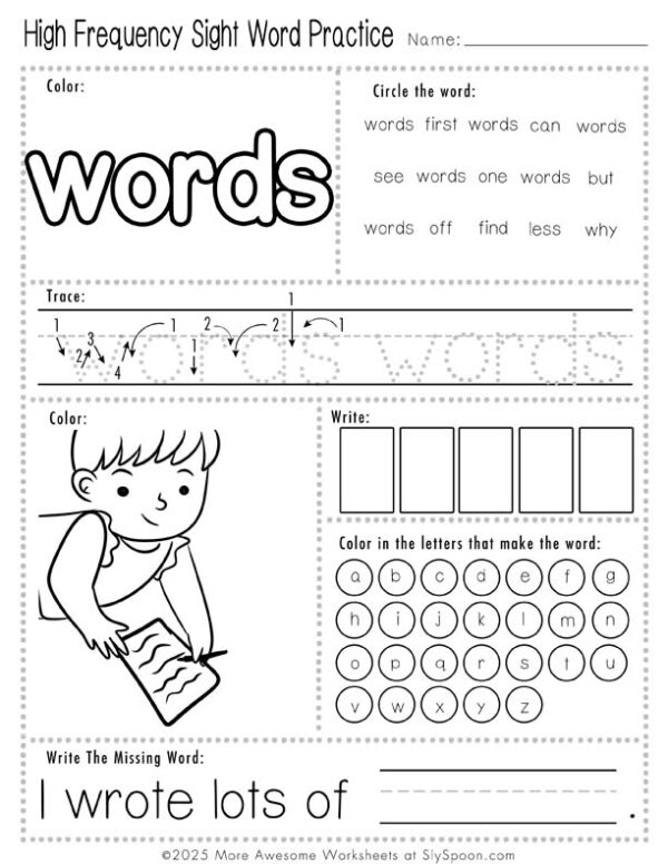 Boost Early Literacy Skills with Free Printable Sight Word Worksheets ...